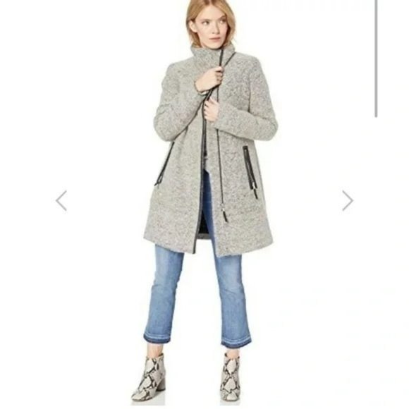 Calvin Klein | Jackets & Coats | Calvin Klein Beige Tweed Boucle Faux ...